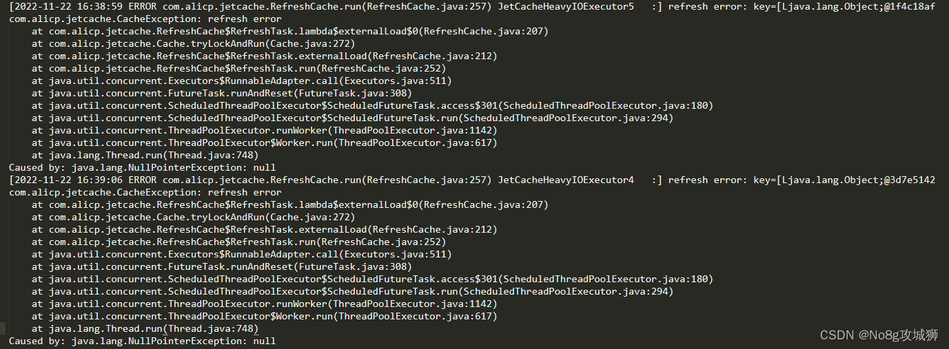 【异常】com.alicp.jetcache.CacheException: refresh error-CSDN博客