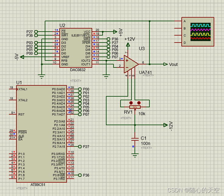 用DAC0832产生锯齿波电压_dac0832产生锯齿波程序-CSDN博客