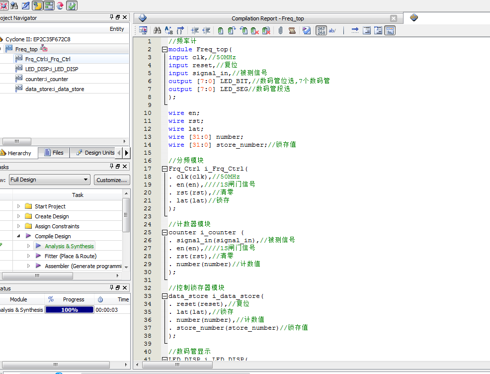 频率计的设计verilog代码quartus仿真基于verilog设计数字频率计 Csdn博客 