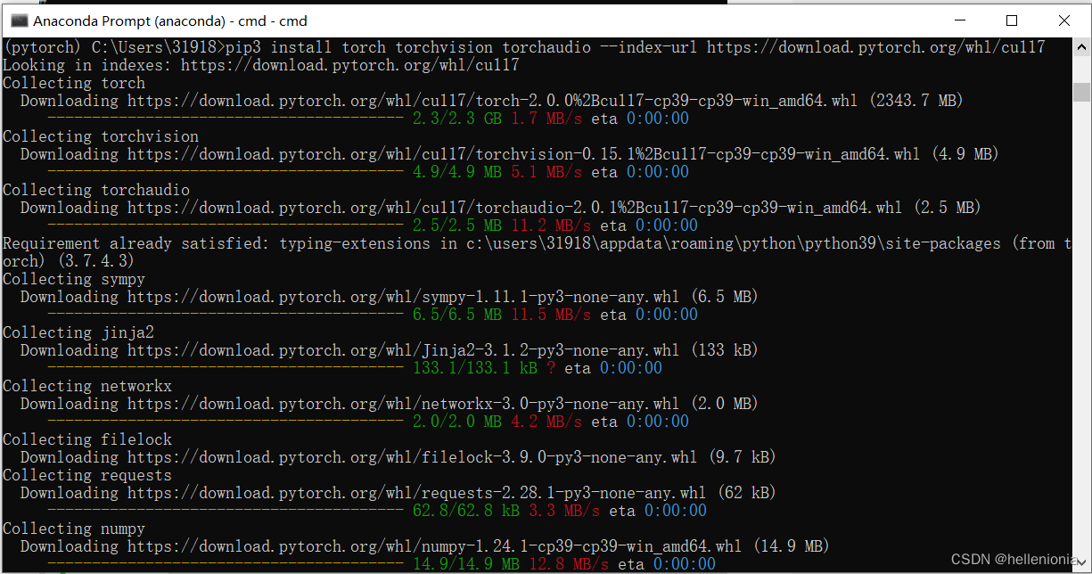 【pytorch】win10借Anaconda安装pytorch深度学习环境_win10在anaconda中安装pytorch虚拟环境-CSDN博客