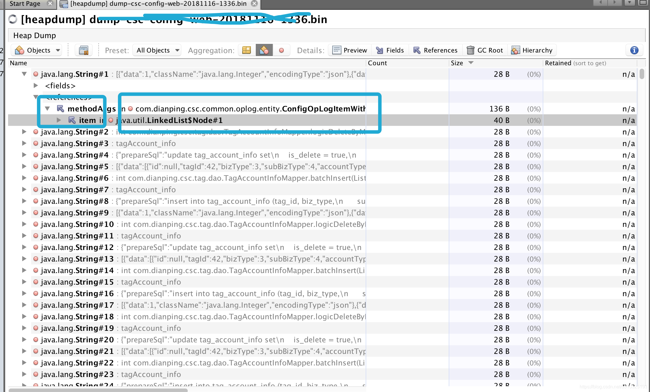java full gc coredump visualVm分析出对应的未释放的对象_visualvm 查看对象不释放原因-CSDN博客
