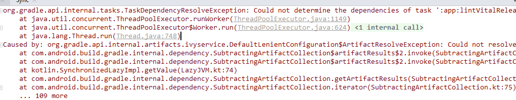 Android Studio打包报错：Could not determine the dependencies of task ‘:app:lintVitalRelease‘_could ...