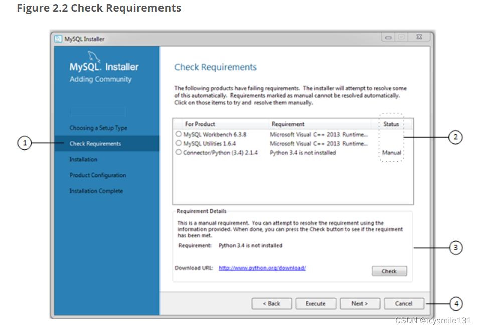 MySQL安装程序初始设置_check requirements-CSDN博客