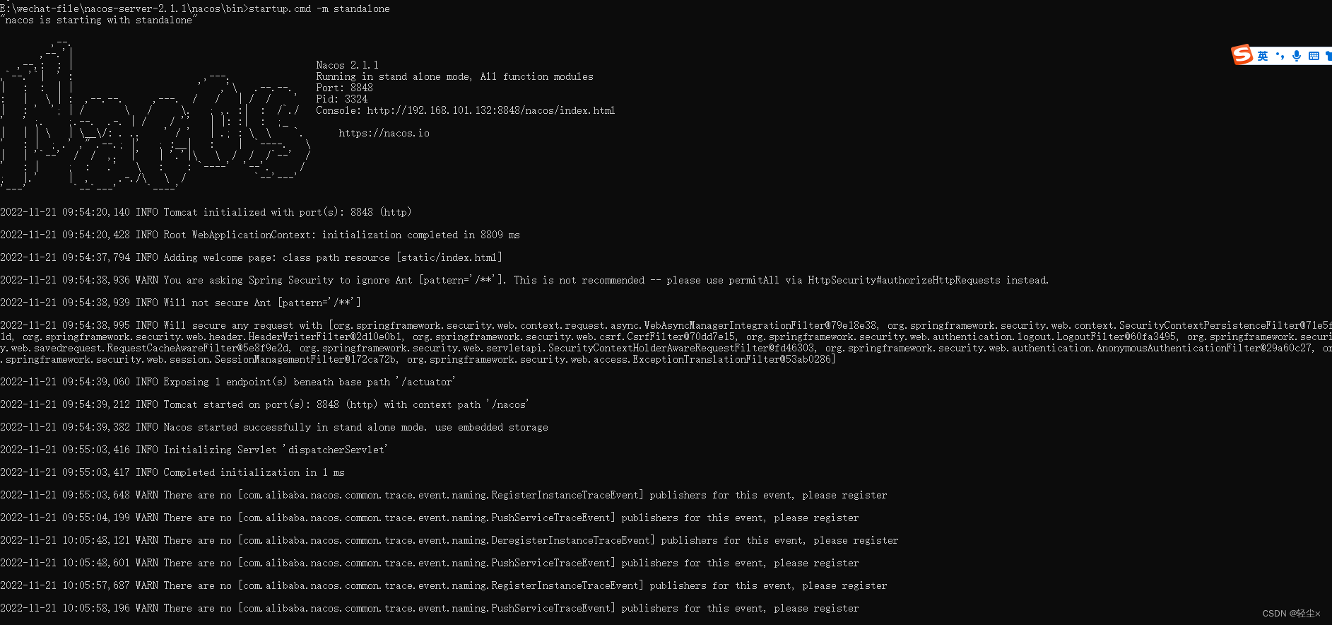 记一次failed to req API:/nacos/v1/ns/instance after all servers([127.0.0.1:8848]) tried:ConnectE解决 ...