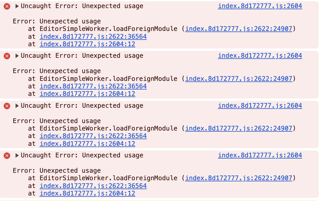 格式化失效报错：unexpected Usage At Editorsimpleworker Loadforeignmodule（monaco Editor）vue3 Vite Csdn博客