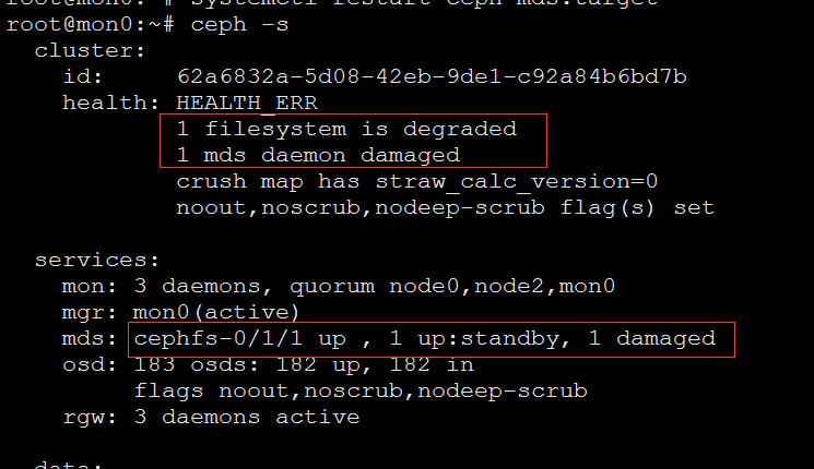 记录cephfs 元数据灾难性恢复失败_cephfs lost+found-CSDN博客
