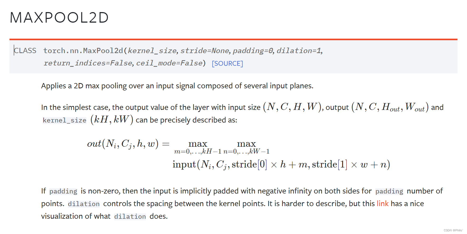 Pytorch中Conv2d、ConvTranspose2d和MaxPool2d参数计算公式_conv2d计算公式-CSDN博客