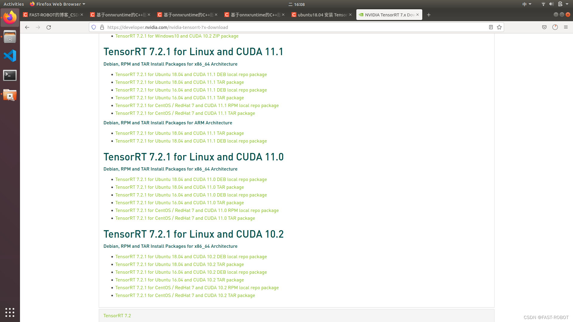 ubuntu18.04 安装 TensorRT 和 ONNXRuntime_onnxruntime ubuntu tensorrt-CSDN博客