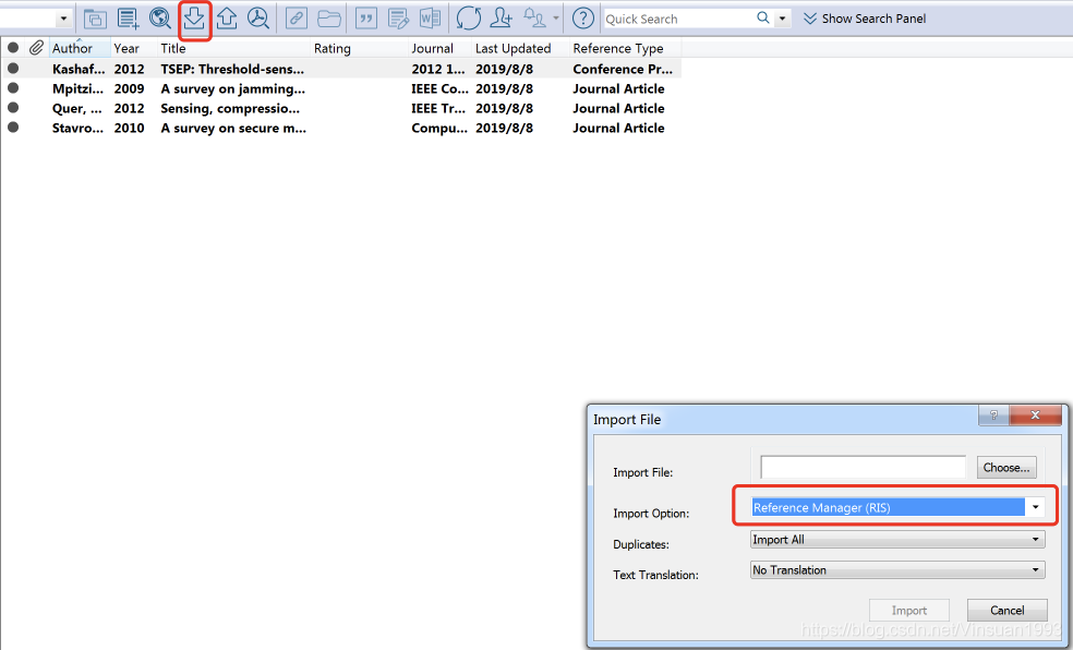 endnote为什么导入ris格式的文献引用后，import reference里什么都没有_endnote导入ris没反应-CSDN博客