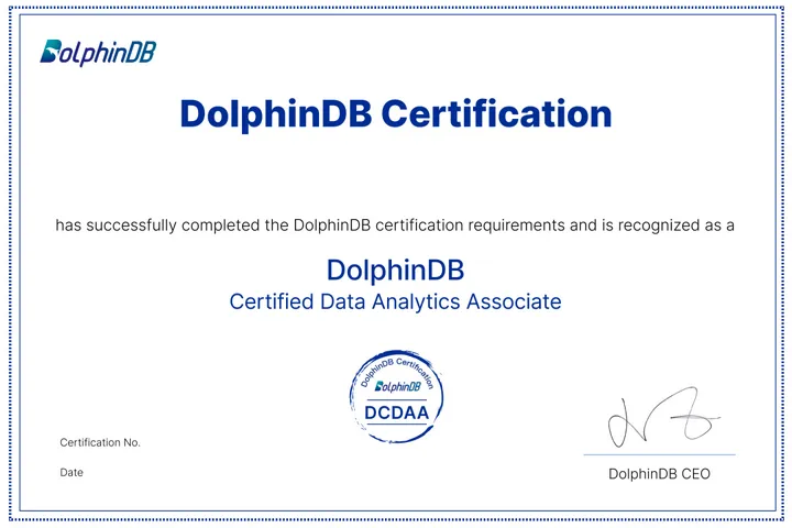 即刻预约 | Get 你的 DolphinDB 官方证书！-CSDN博客