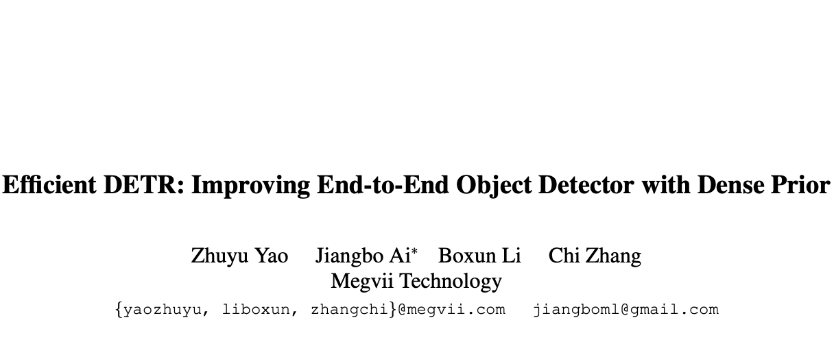 Efficient DETR：别再随机初始化了，旷视提出单解码层的高效DETR | CVPR 2021_efficient detr 代码-CSDN博客