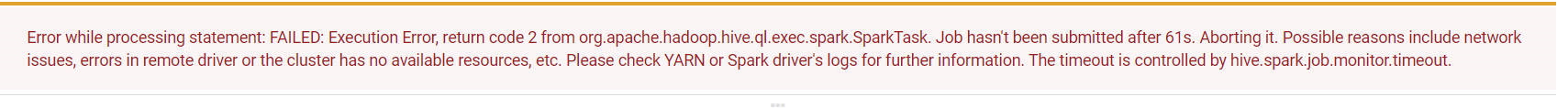 解决CDH-6.3.2 hive on spark 运行报错： Error while processing statement: FAILED: Execution Error ...