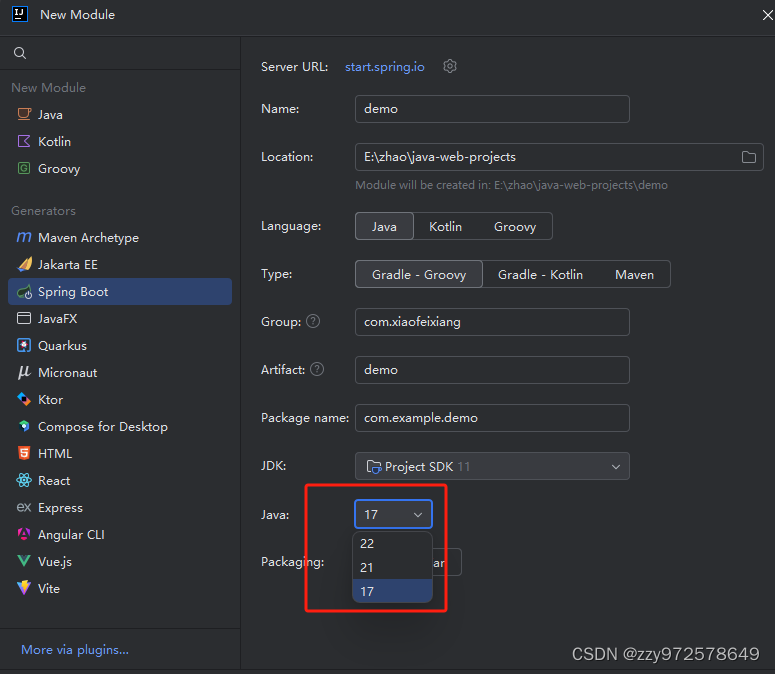 IntelliJ IDEA 2024.1.2 (Ultimate Edition)创建Spring Boot时JAVA最低为17问题的解决_idea2024.1.2创建springboot项目 ...