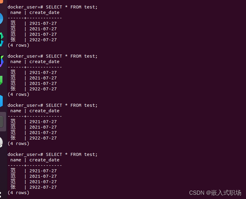 【postgresql】通过docker的方式运行部署postgresql与go操作数据库进入docker上postgresql容器运行sql命令 Csdn博客