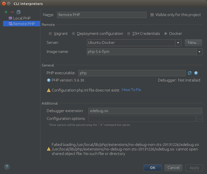 phpstrom php cli,在docker中的PhpStorm 2017.1远程php-cli：配置php.ini文件不存在-CSDN博客