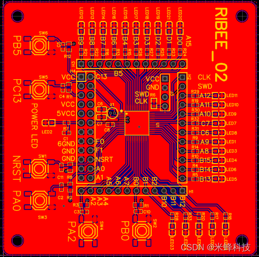 STM32G030C8T6按键与LED灯PCB设计（二）_stm32g030 输入按键-CSDN博客