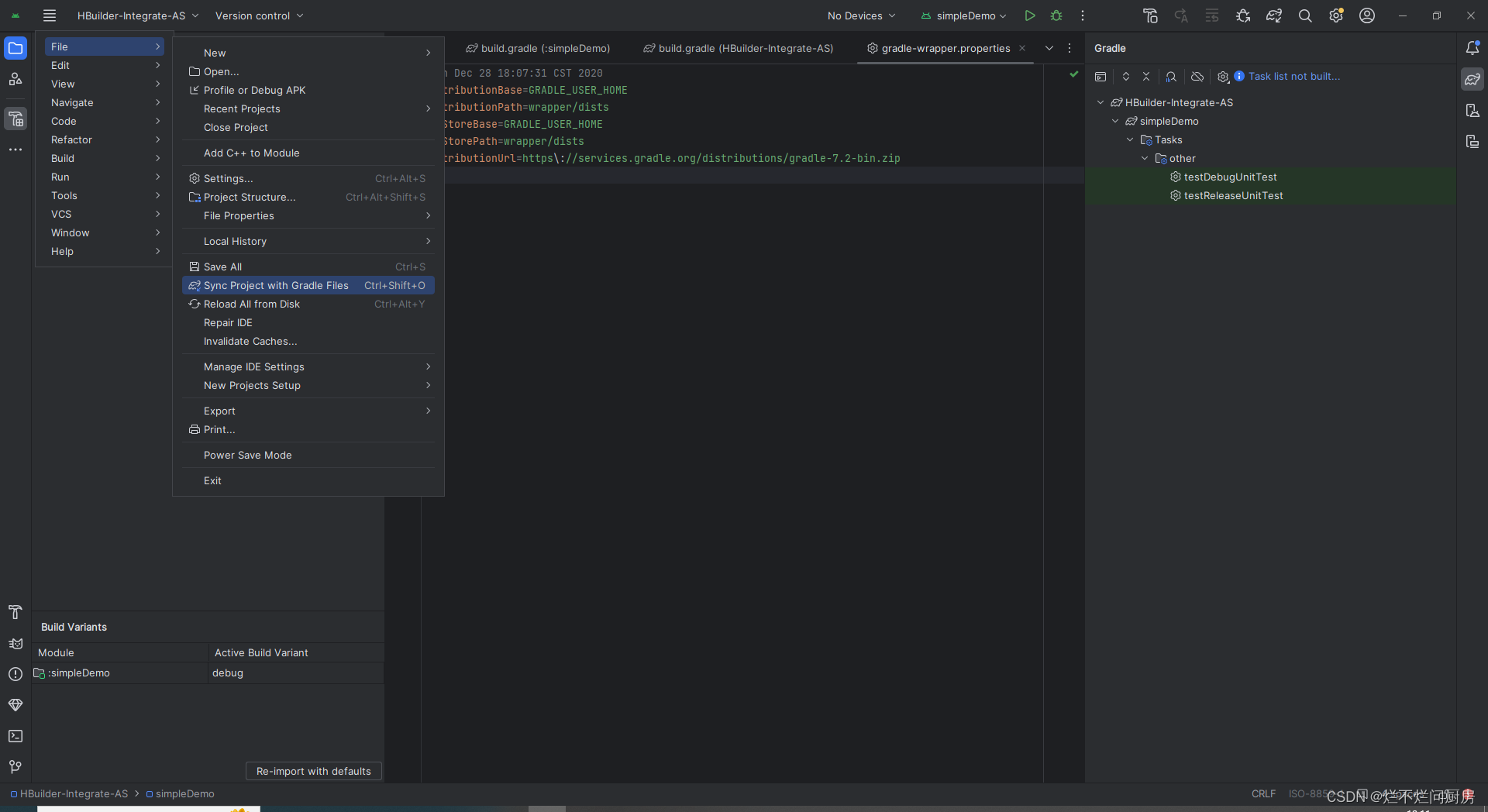 android studio导入uniapp的HBuilder-Integrate-AS后build没有Generate Signed Bundle or APK选项_选择build ...