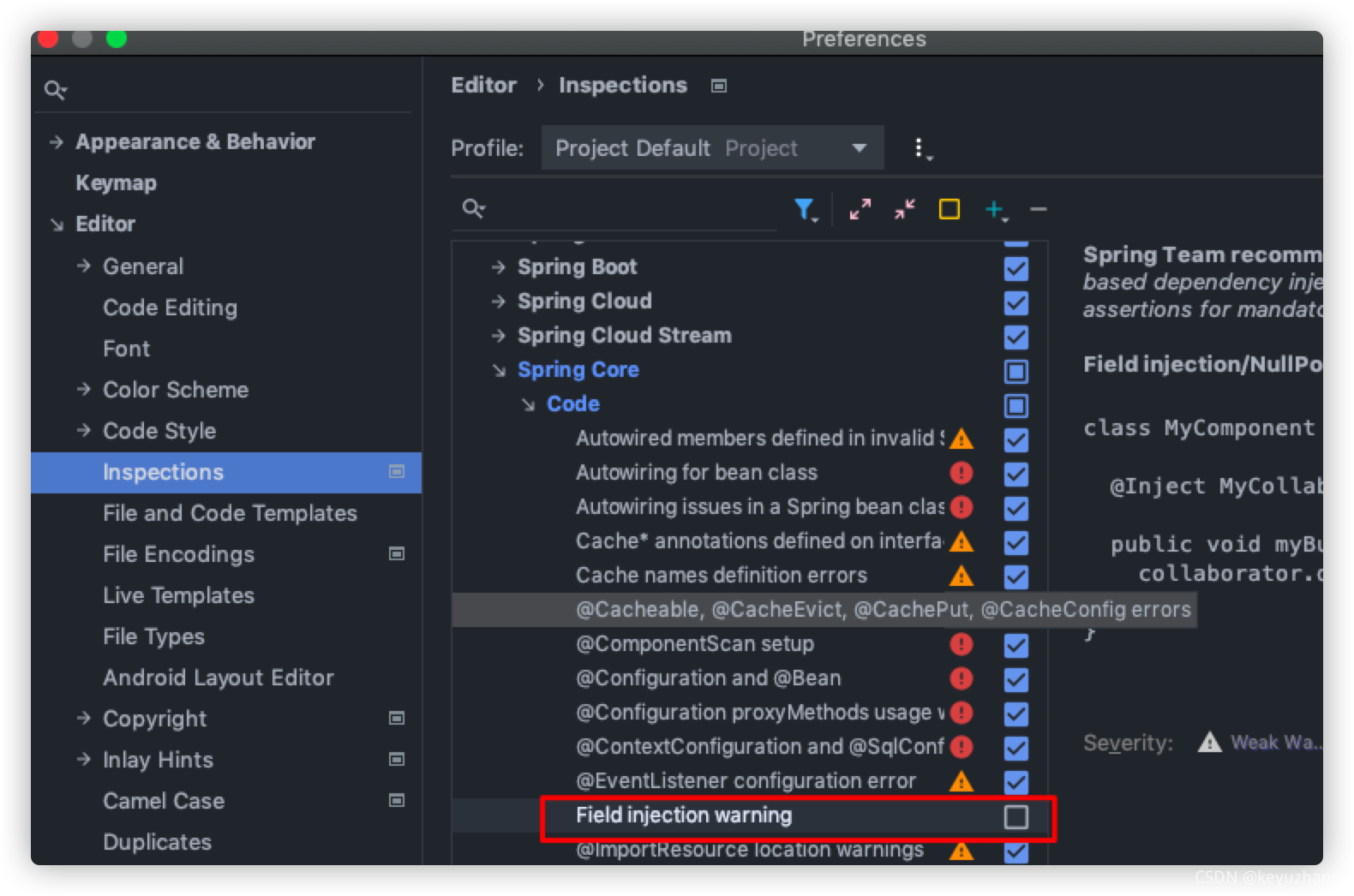 移除@Autowired的黄色警告Field injection is not recommended_autowired移除-CSDN博客