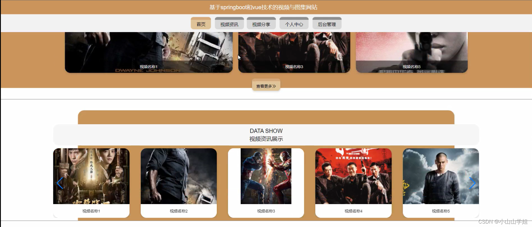 Springboot毕设项目基于springboot和vue技术的视频与图集网站9t056java+VUE+Mybatis+Maven+Mysql+sprnig）_入门小项目 ...