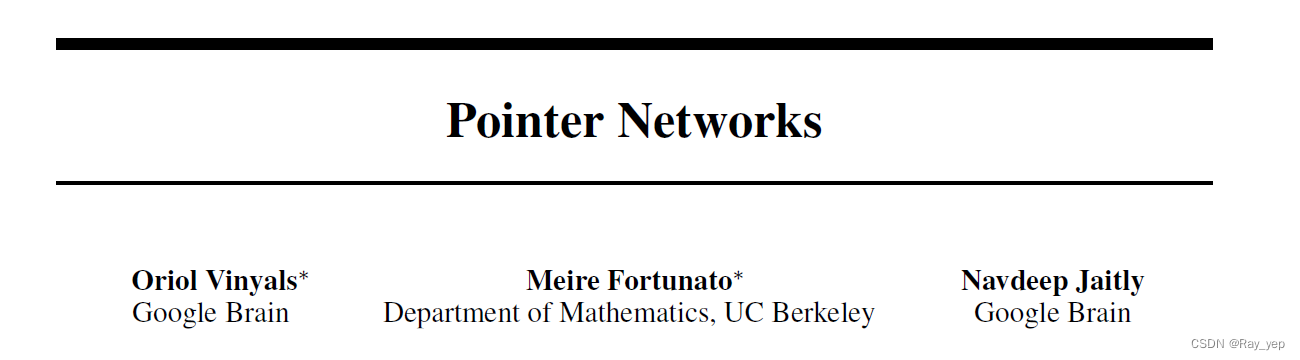 经典论文回顾——Pointer Networks-CSDN博客
