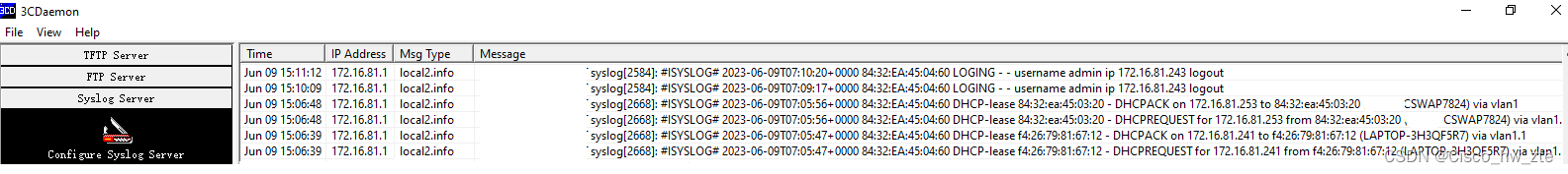 3CDeamon中syslog端口号_3cdaemon syslog-CSDN博客