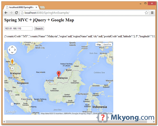 Spring MVC –使用IP地址查找位置（jQuery + Google Map）-CSDN博客