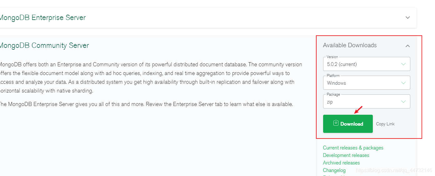 MongoDB官网下载和安装(ZIP安装)-CSDN博客