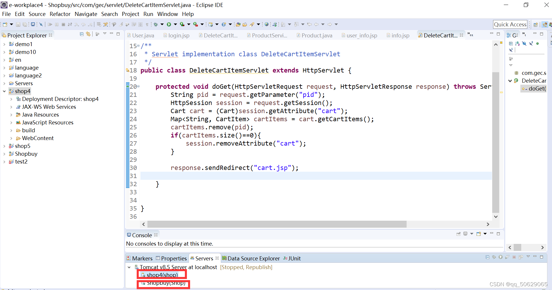 java web ,run on server 运行项目时，Tomcat 提示错误信息。Could not publish server configuration for Tomcat v8 ...