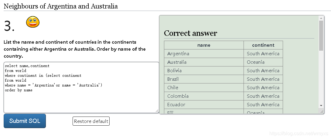 sqlzoo SELECT within SELECT Tutorial练习答案-CSDN博客