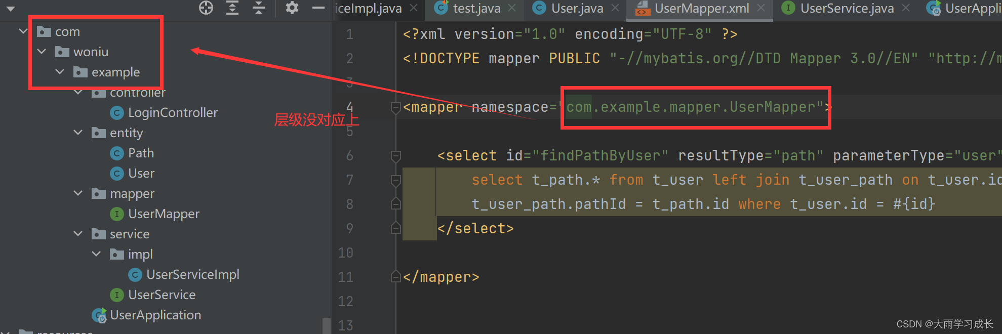 org.apache.ibatis.binding.BindingException: Invalid bound statement ...