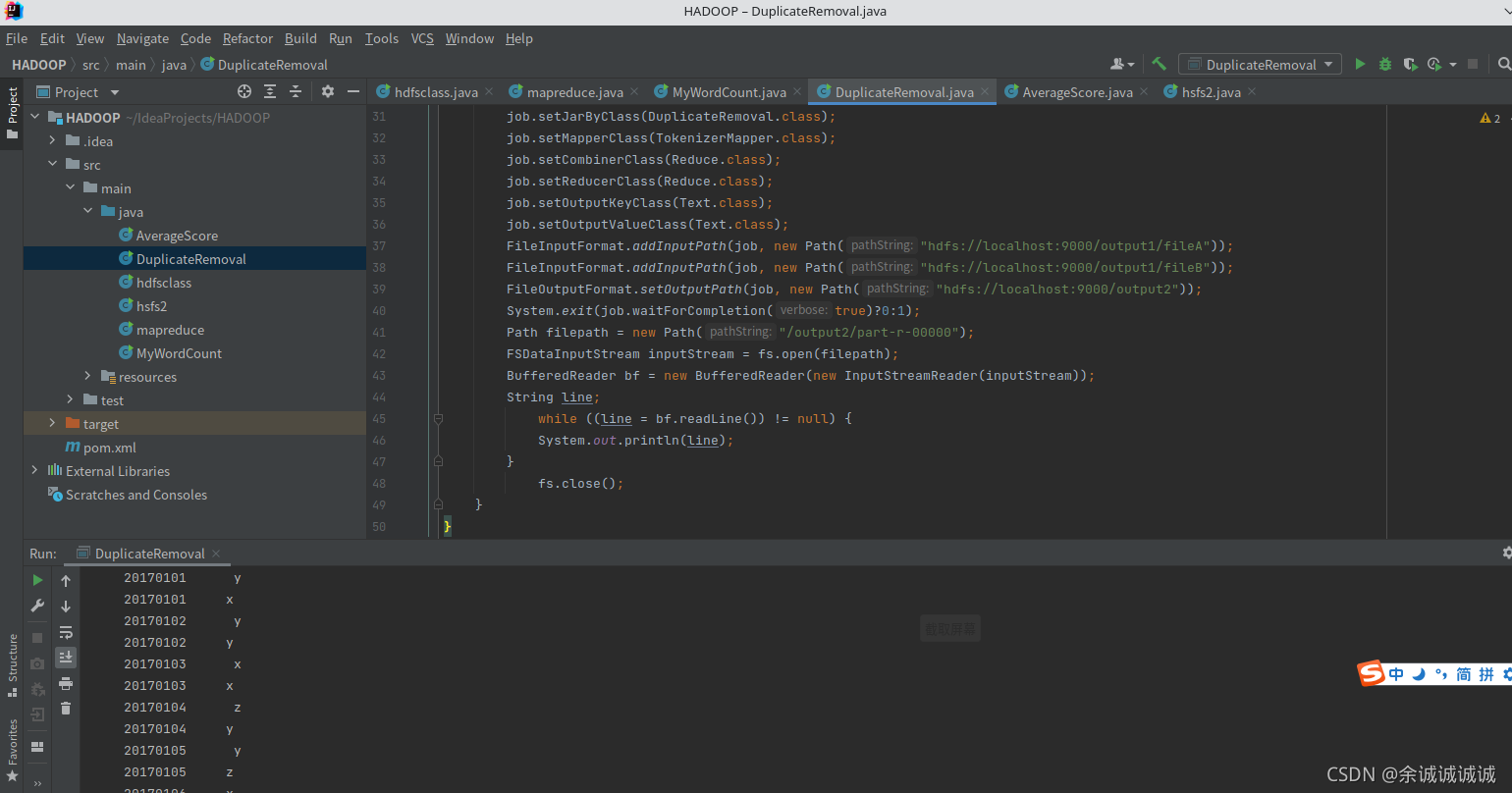 实验三：mapreduce初级编程实践对于两个输入文件即文件a和文件b请用java编写mapreduce程序对两个文件进行合并 Csdn博客