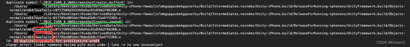 duplicate symbols for architecture arm64-CSDN博客