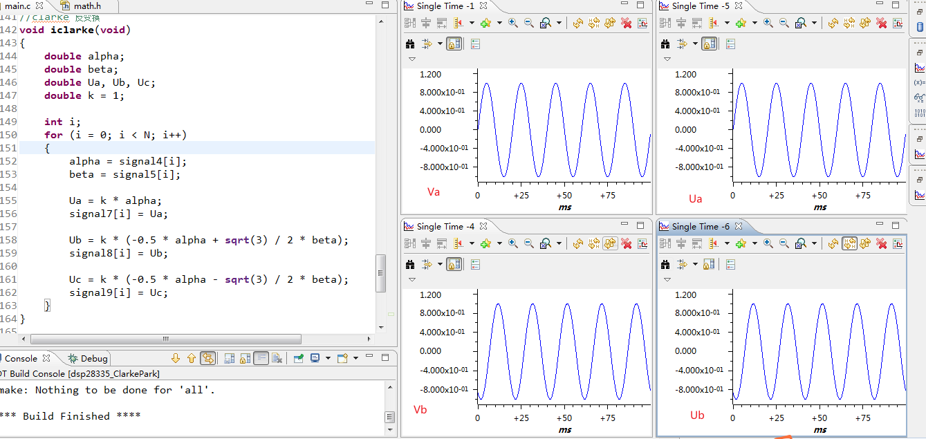 DSP28335在CCS代码实现Clarke、Park变换及反变换-CSDN博客