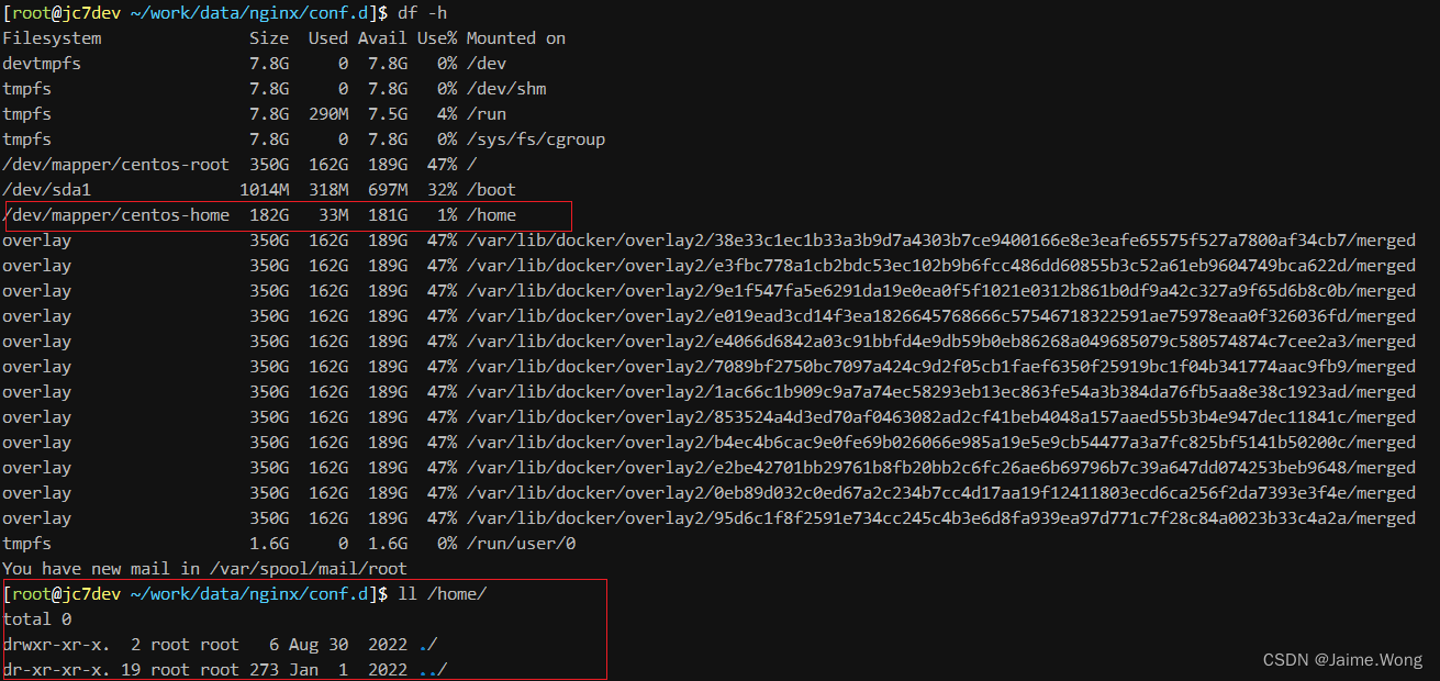 Centos系统将/dev/centos/home存储空间转移到/dev/centos/root_centos将home空间移动到root-CSDN博客