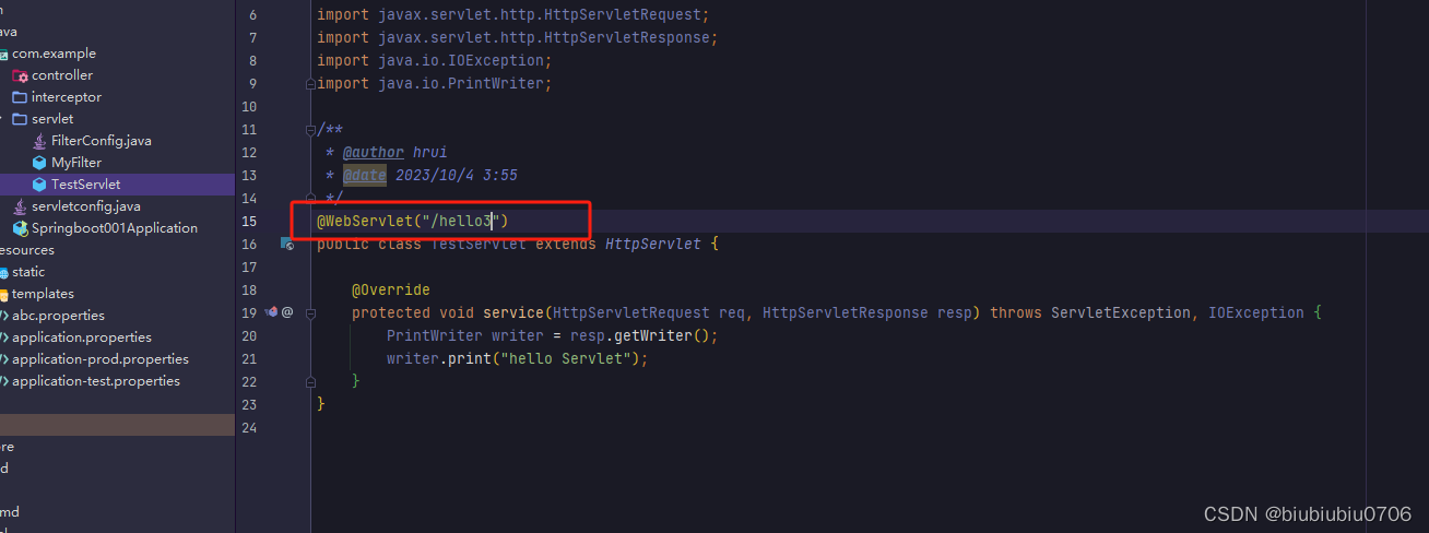 SpringBoot中使用Servlet和Filter-CSDN博客