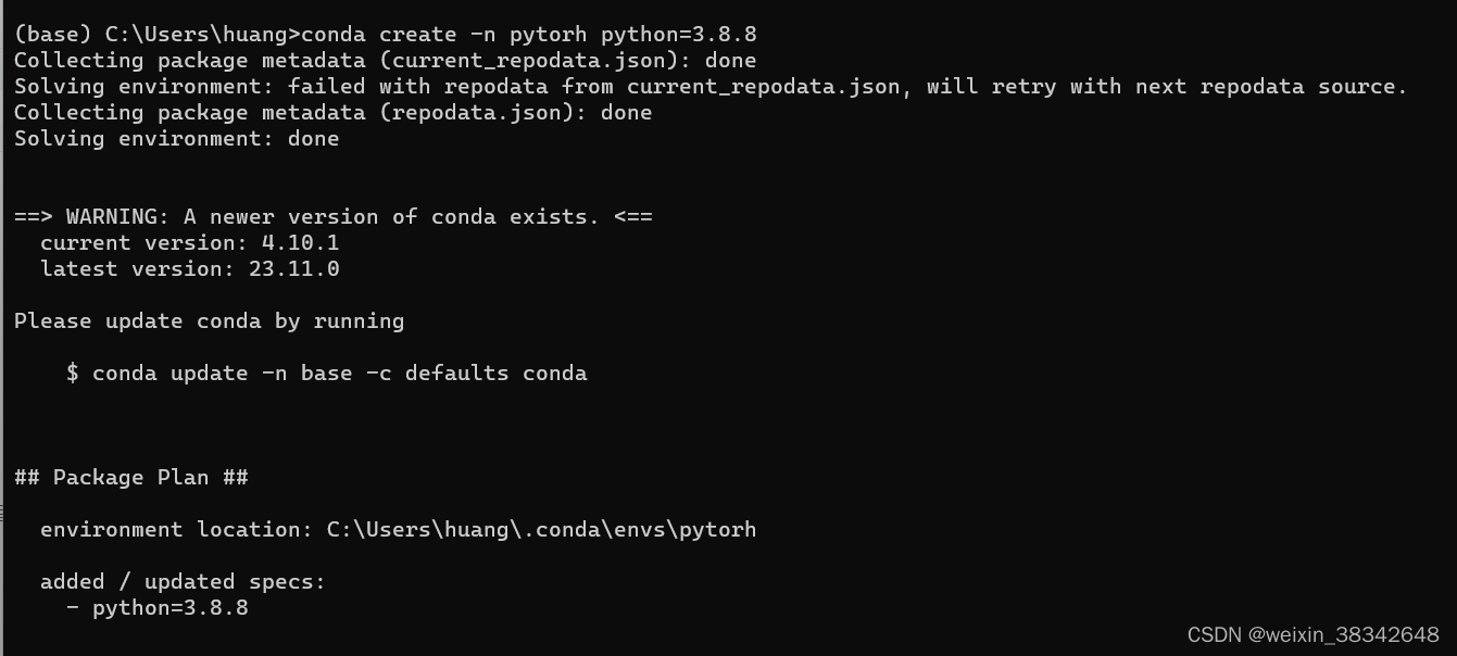 报错CondaValueError: The target prefix is the base prefix. Aborting.-CSDN博客