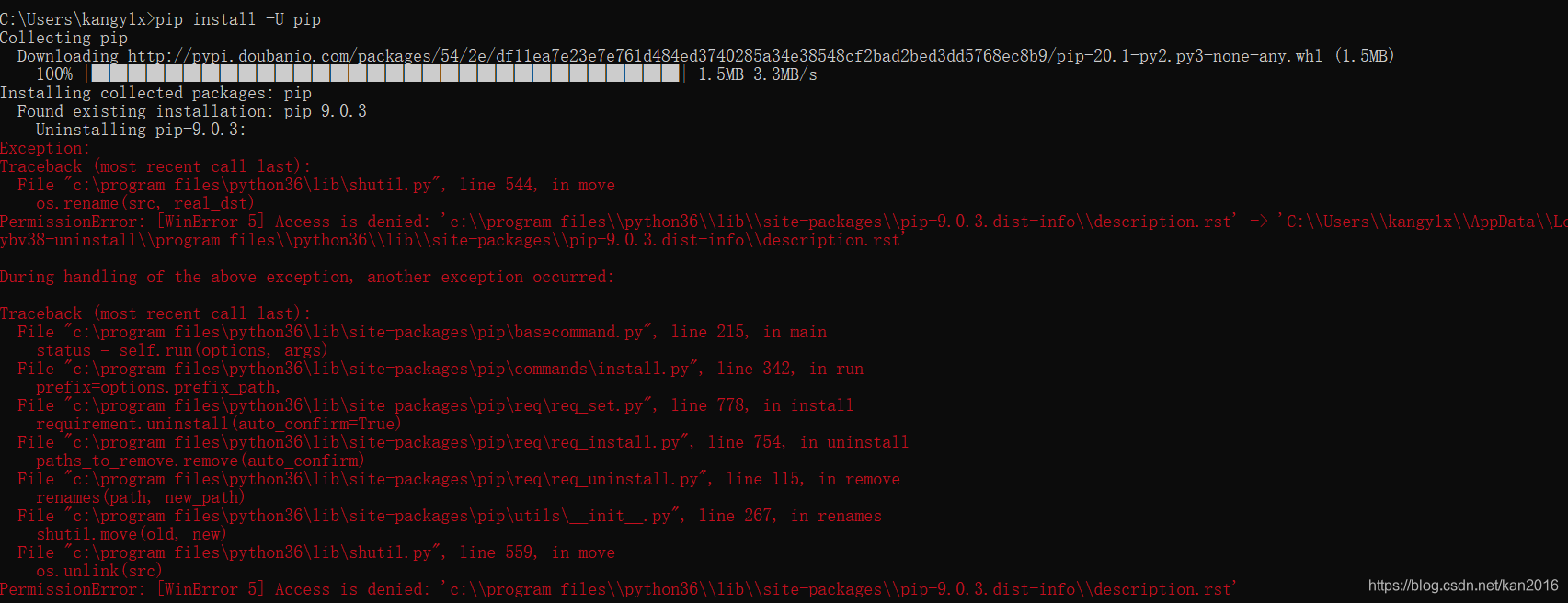 PermissionError: [WinError 5] Access is denied: 'c:\\program files\\python36\\Lib\\site-packages ...