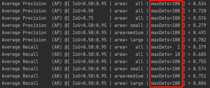 关于COCO数据集评价参数设置_maxdets-CSDN博客