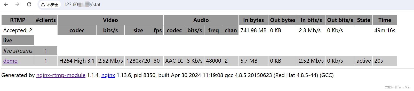 CentOS 搭建 RTMP直播服务器_centos nginx rtmp-CSDN博客