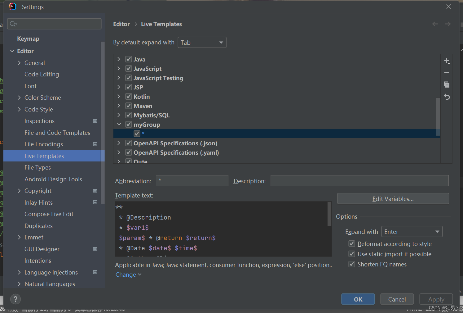 idea方法类注释模板及Wrong tag ‘Description‘解决方法-CSDN博客