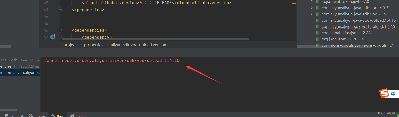 Cannot resolve com.aliyun:aliyun-sdk-vod-upload:1.4.15-CSDN博客