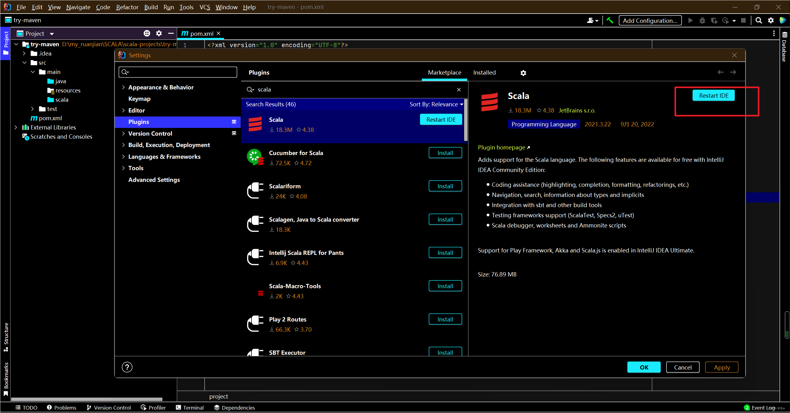 idea2021.3.3 创建maven-scala项目并解决遇到的问题：通过add frameworks support找到不到scala插件_add frameworks support没 ...