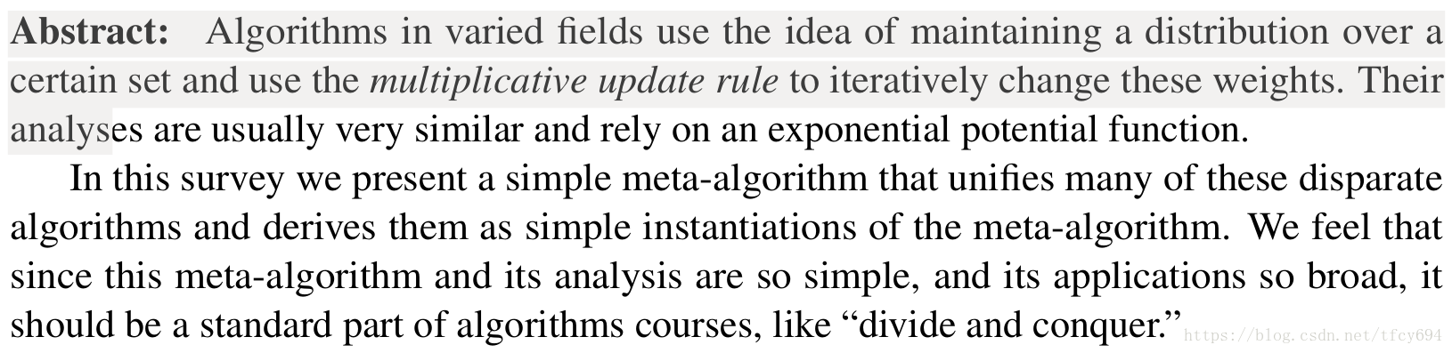 【论文快读】The Multiplicative Weights Update Method: A Meta-Algorithm and Application-CSDN博客