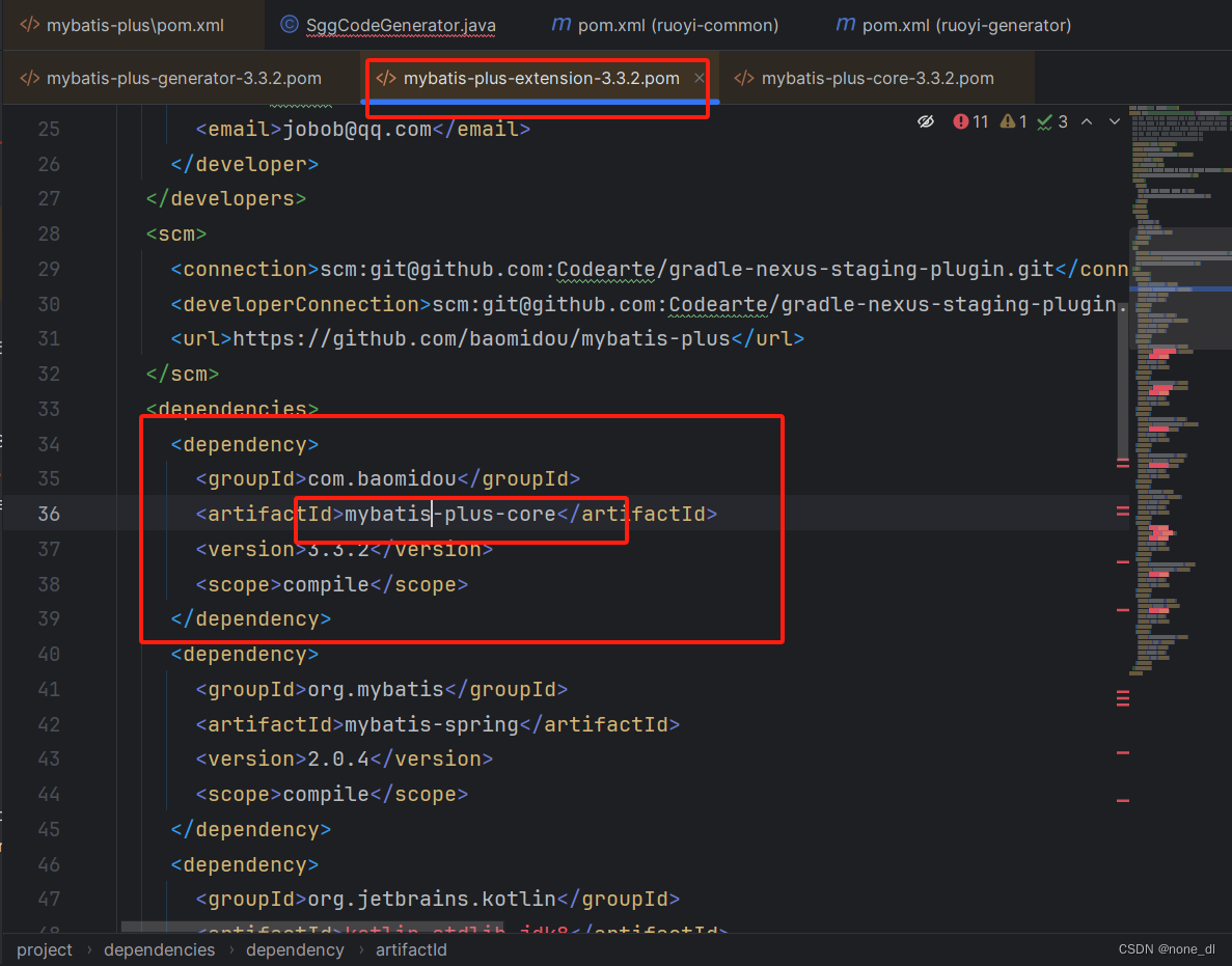 开源 Ruo-Yi 项目引入 Mybatis-Plus:3.5.3 报错ClassNotFoundException：_caused by: java.lang ...