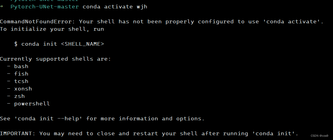 CommandNotFoundError: Your shell has not been properly configured to use ‘conda activate‘解决方法-CSDN博客