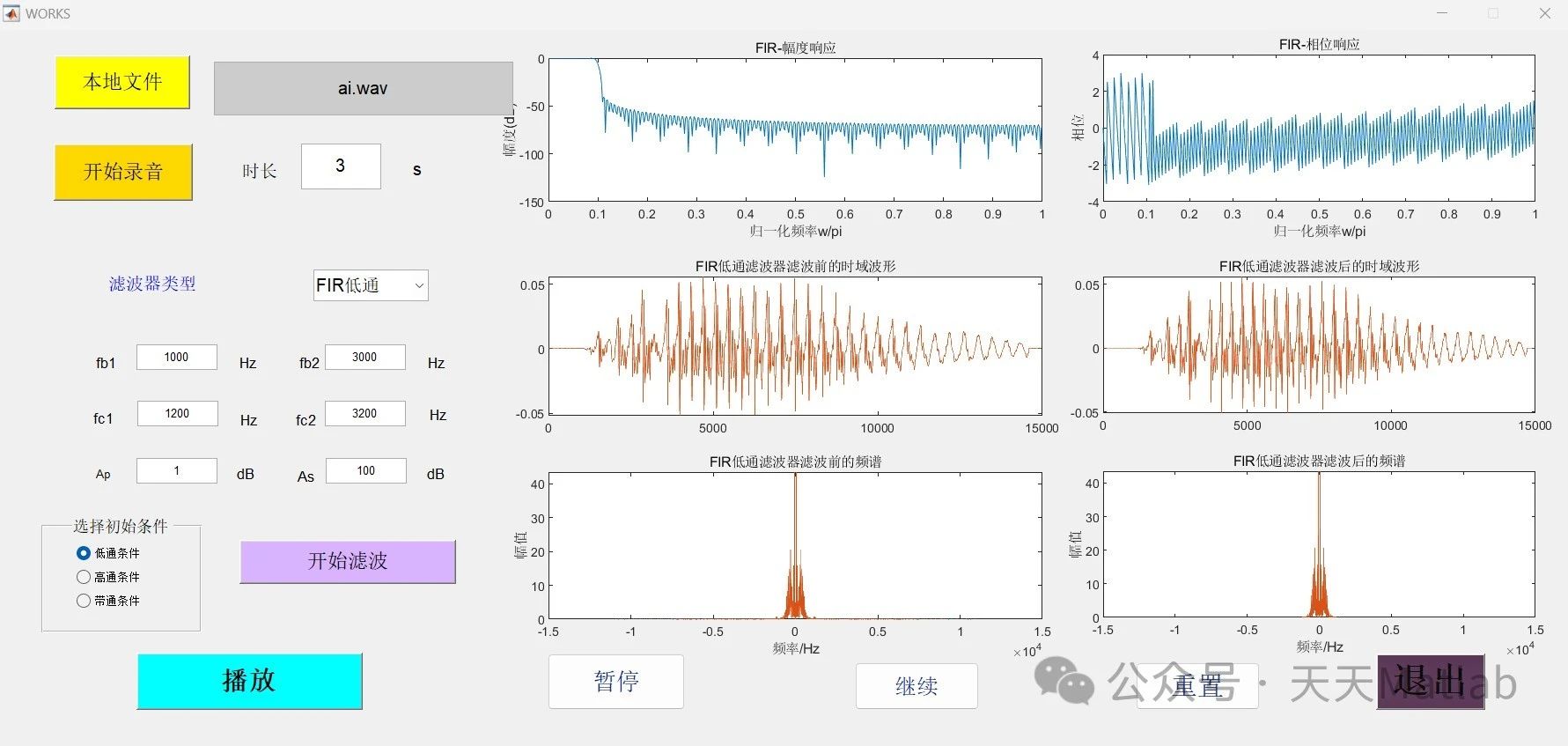 【信号去噪】基于FIR和IIR低通+带通+高通语音信号滤波附Matlab代码_iir滤波器信号增强-CSDN博客