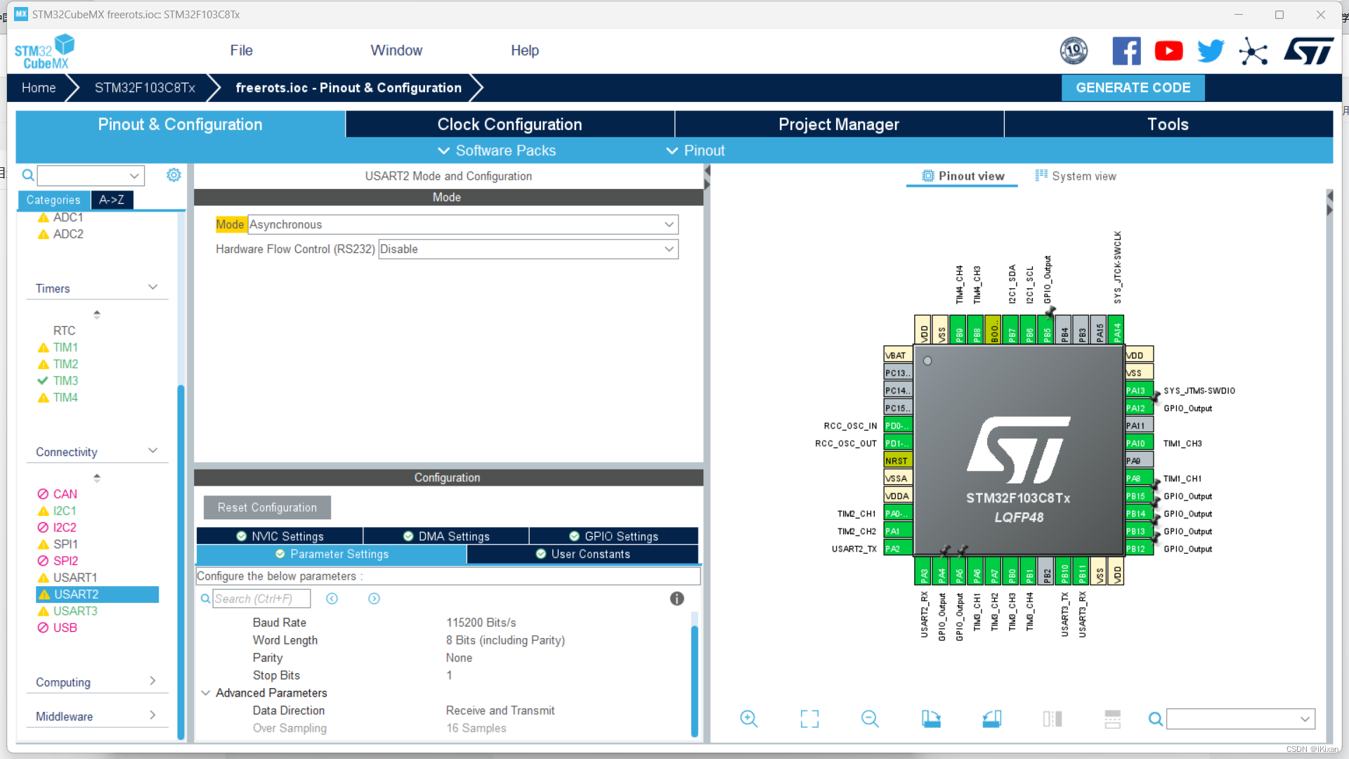 基于STM32F103 HAL库 开发 串口通讯_stm32f103rct6 hal库实现串口通信-CSDN博客