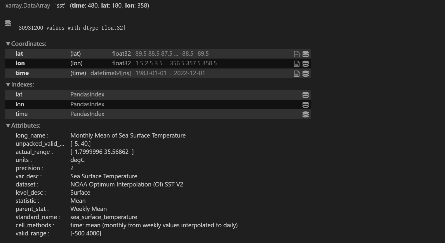 Python | 月平均气候态 | SST_sst[0,3:6,lon[:]>120]什么意思python-CSDN博客
