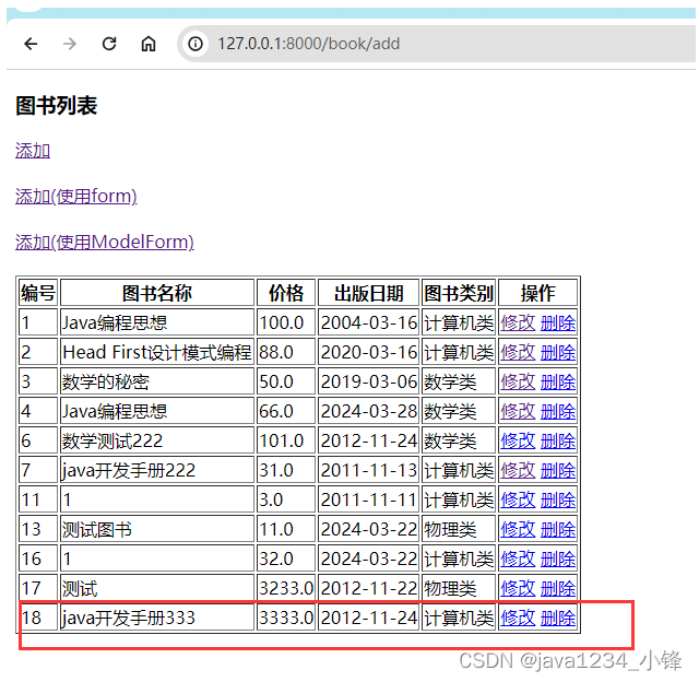 一周学会Django5 Python Web开发 - Django5 ModelForm表单定义与使用_python modelform-CSDN博客